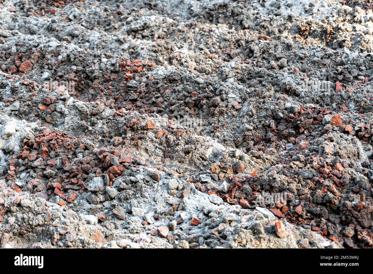 Manualy mixing Cement ingredient collection set, Bricks pile with a ...