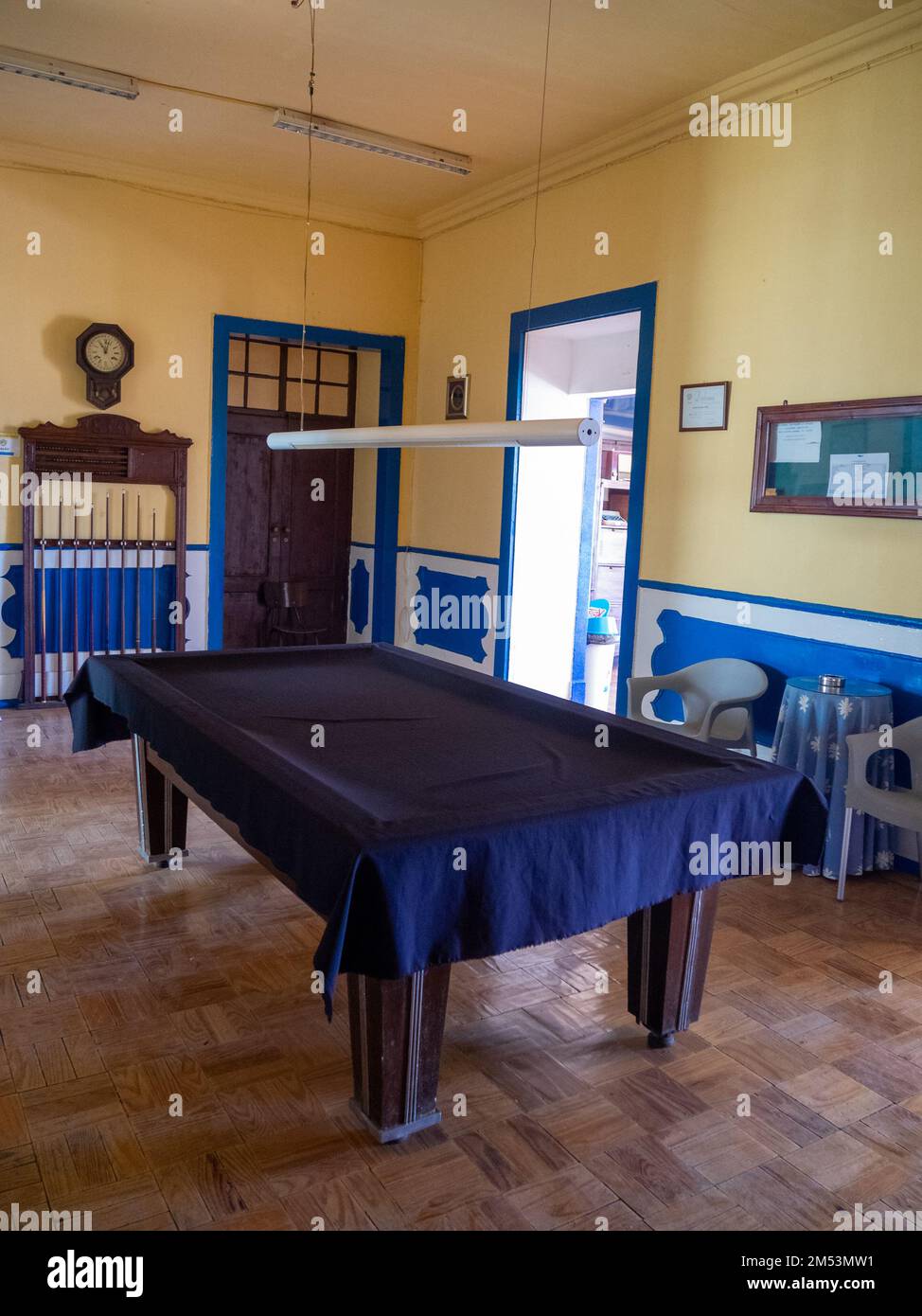 Covered pool table in a traditional Portuguese club Stock Photo - Alamy