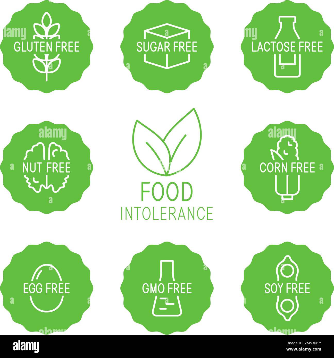 Collection of isolated vector label icons for packaging design of food ...