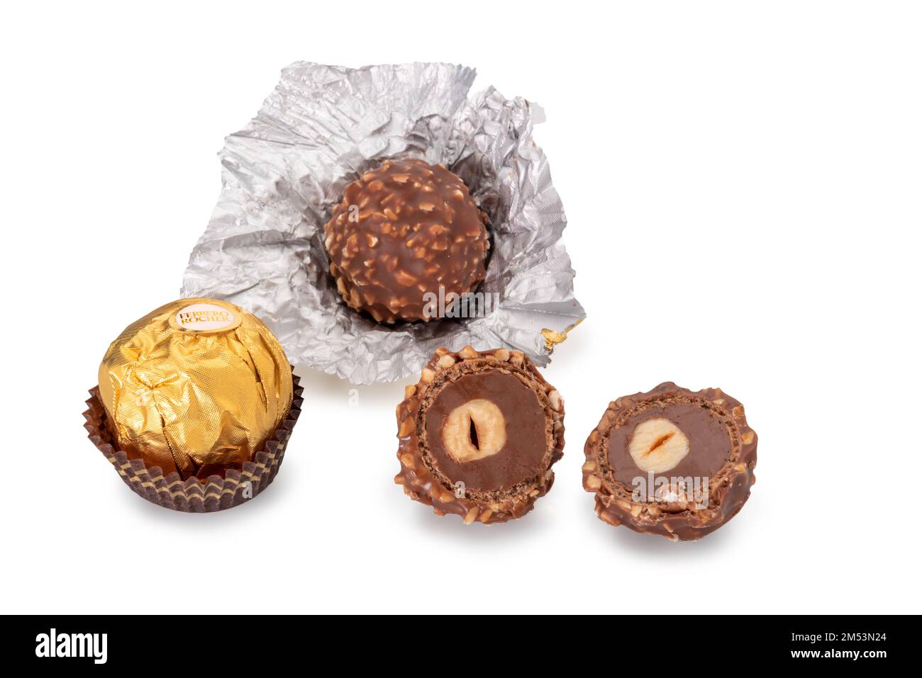 Ferrero rocher cut in half hi-res stock photography and images - Alamy