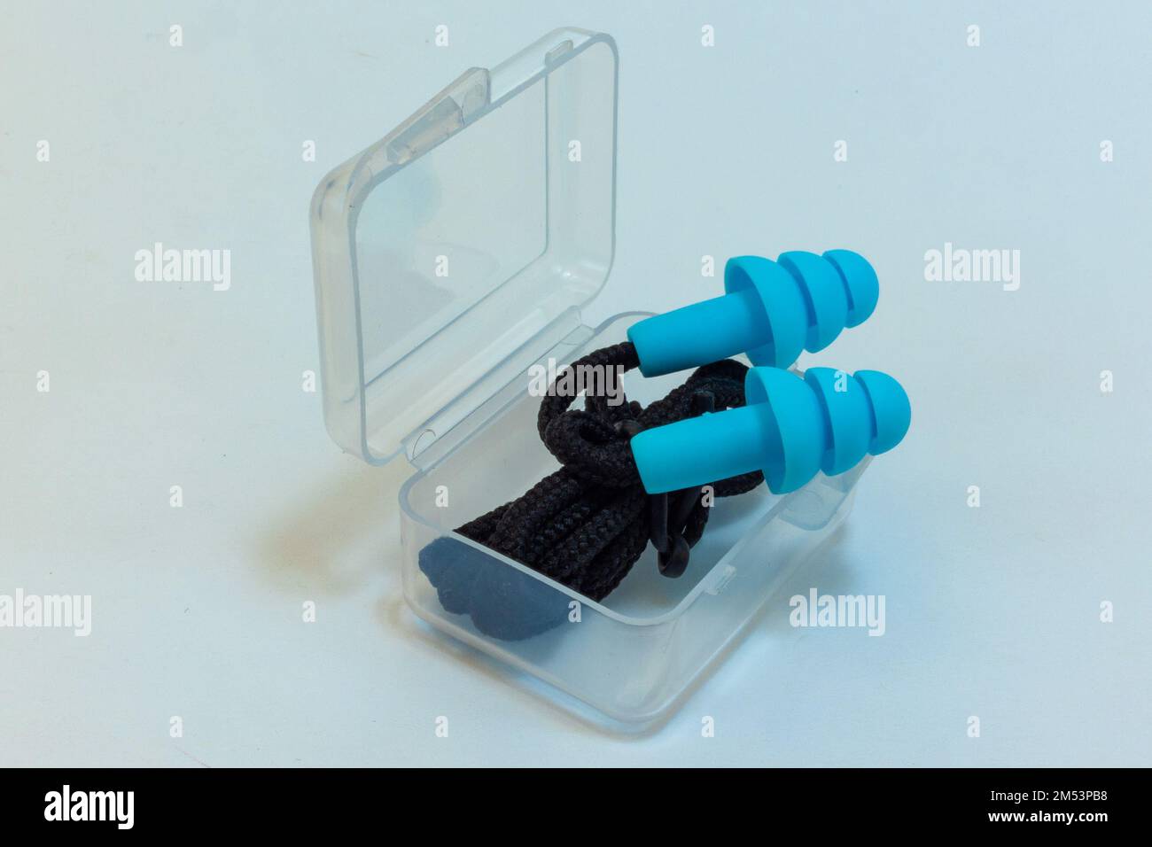Silicone ear plugs for human ears on white background Stock Photo - Alamy