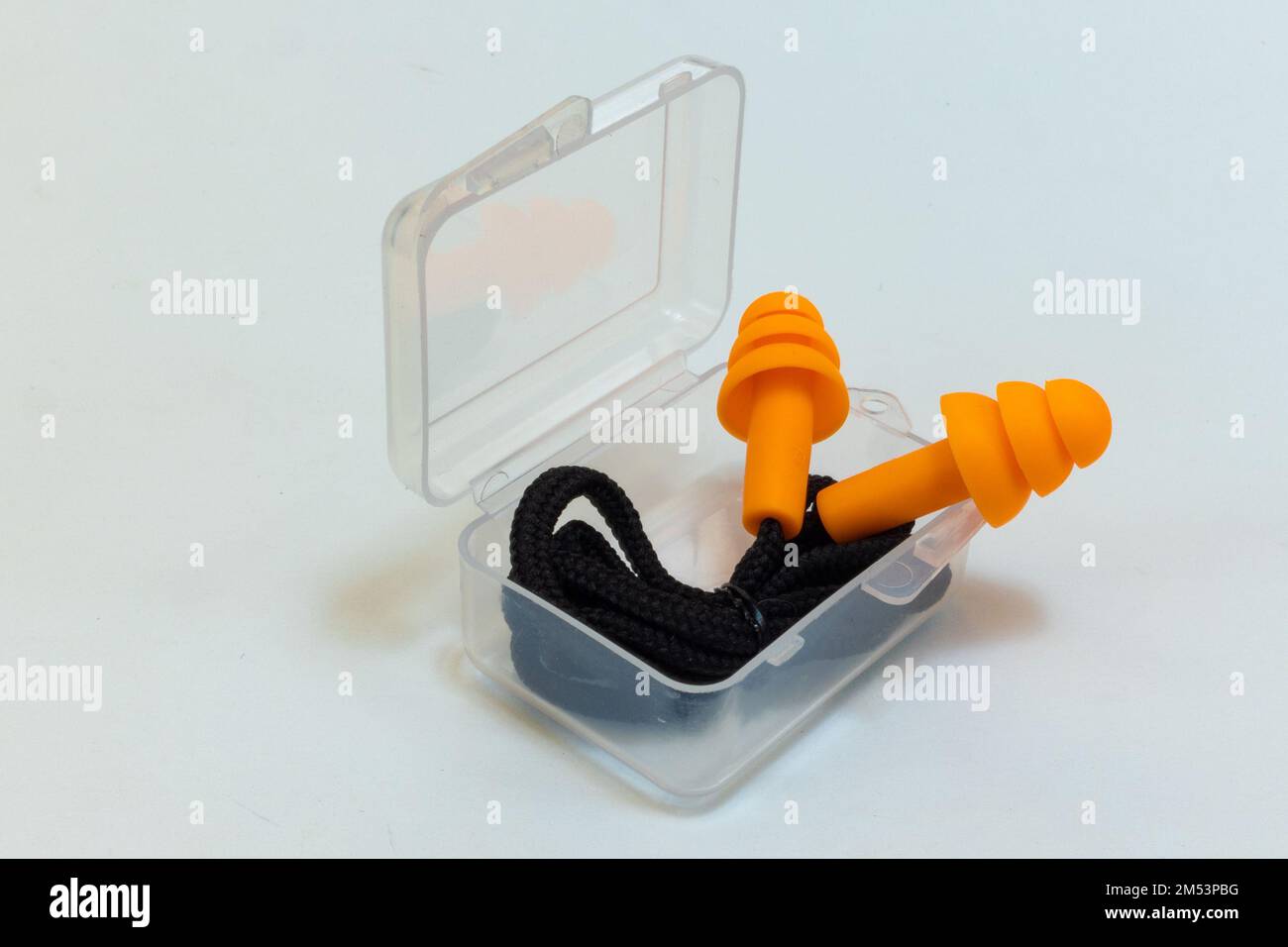 Silicone ear plugs for human ears on white background Stock Photo - Alamy