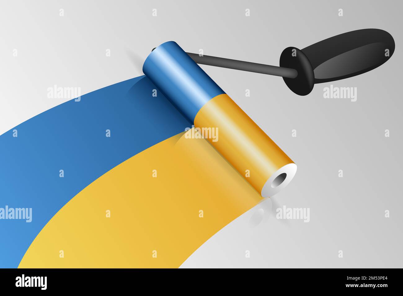 Roller brush painting of UKraine flag illustration Stock Vector Image ...