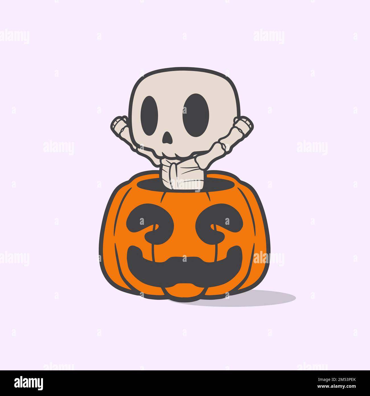 Cute Halloween Cartoon Skeleton