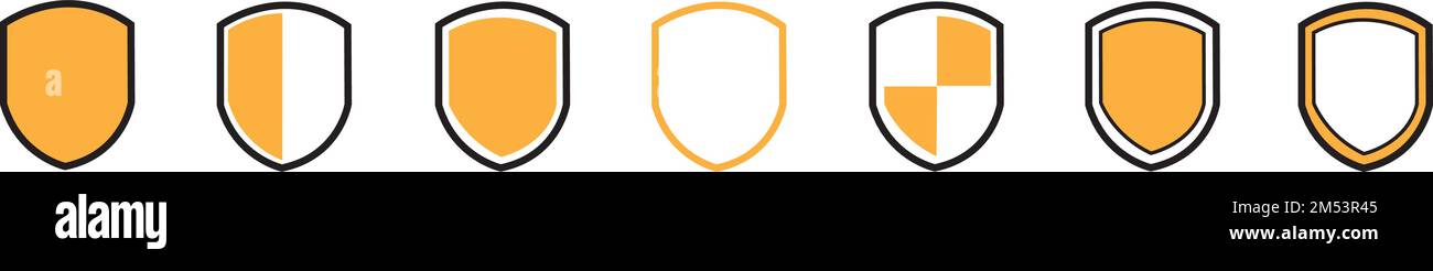 A vector set of Shield icons collection. Protect shield set with ...