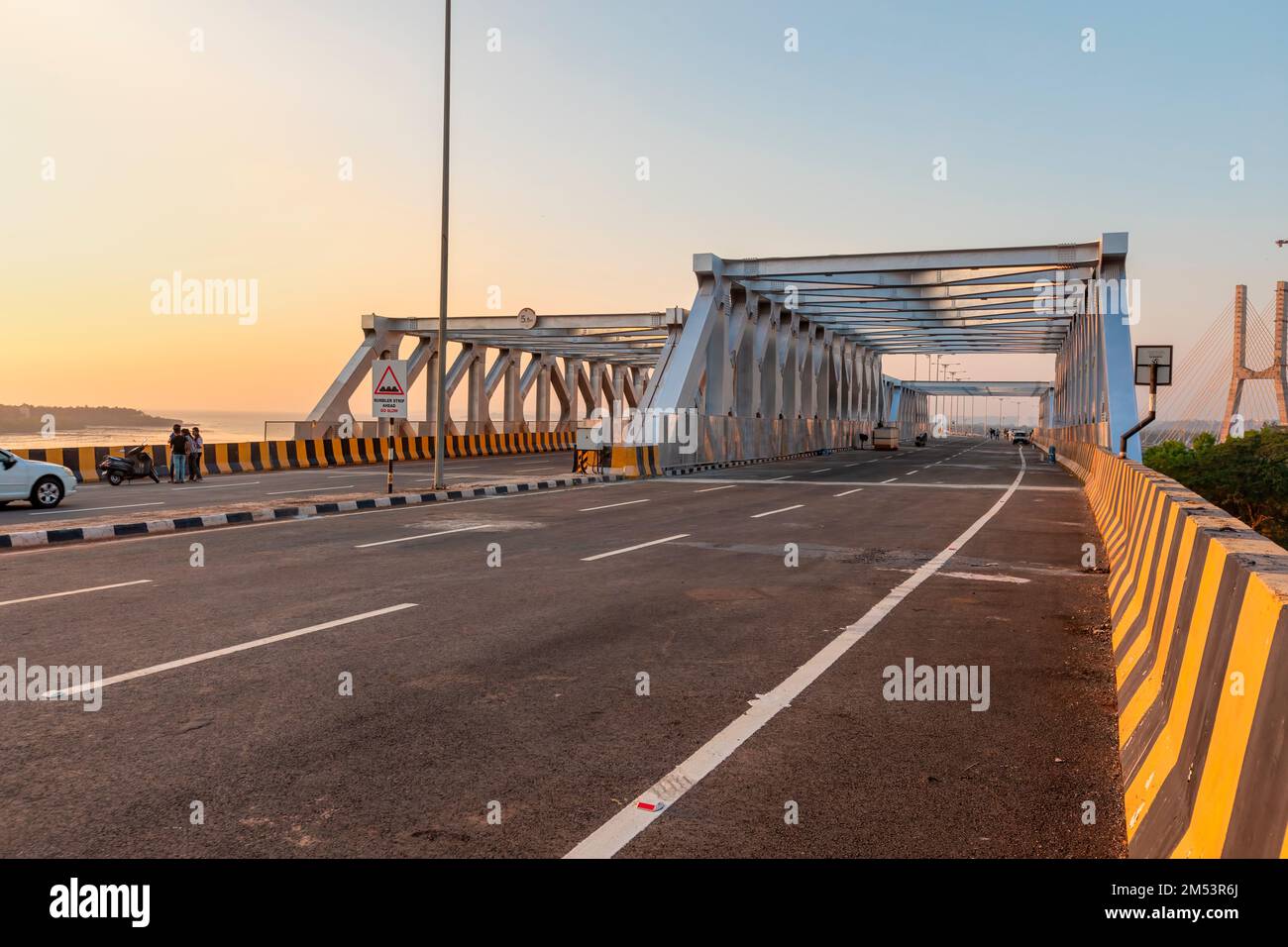 Cortalim, Goa - India - Dec 25th 2022: New Zuari Bridge - Cable Bridge ...
