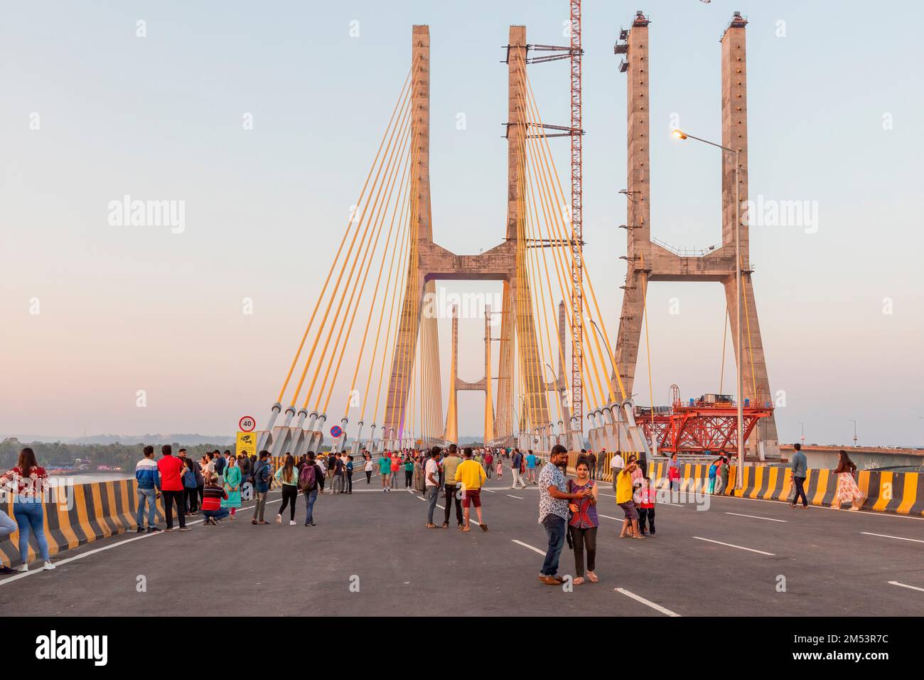 Cortalim, Goa - India - Dec 25th 2022: New Zuari Bridge - Cable Bridge ...