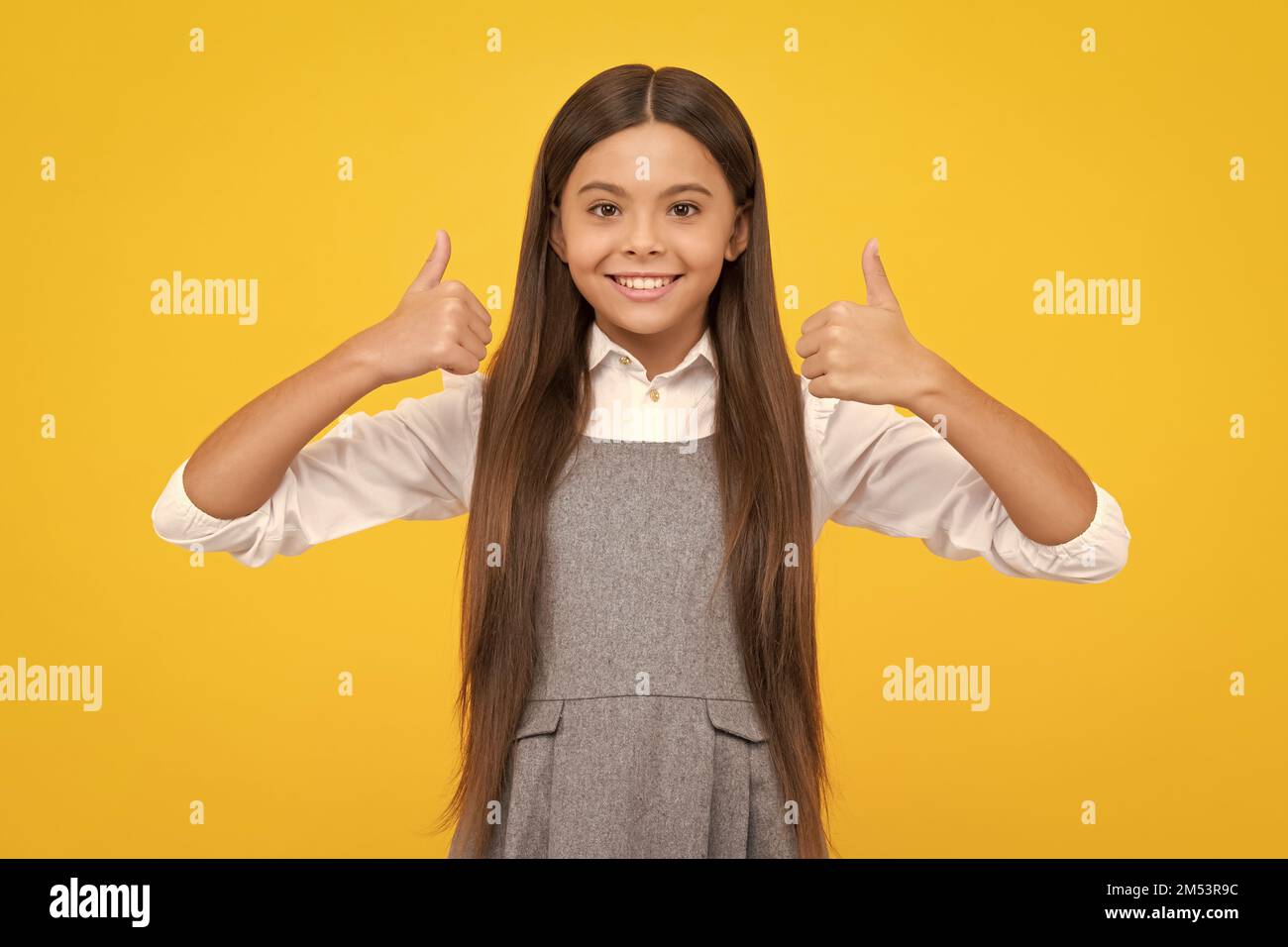 Happy girl face, positive and smiling emotions. Teenager child girl 12 ...