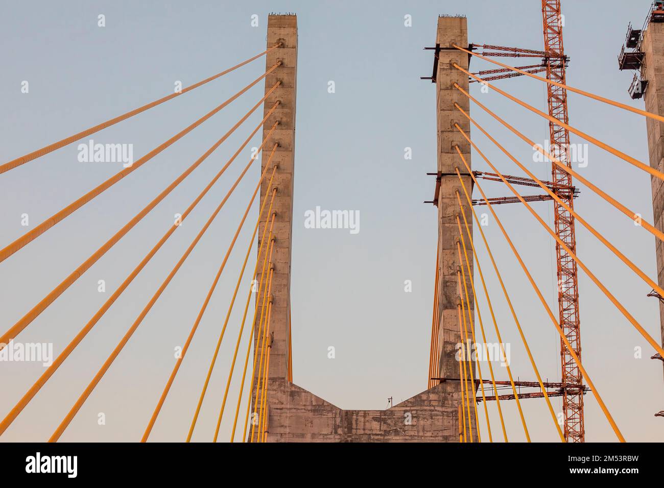 Cortalim, Goa - India - Dec 25th 2022: New Zuari Bridge - Cable Bridge ...