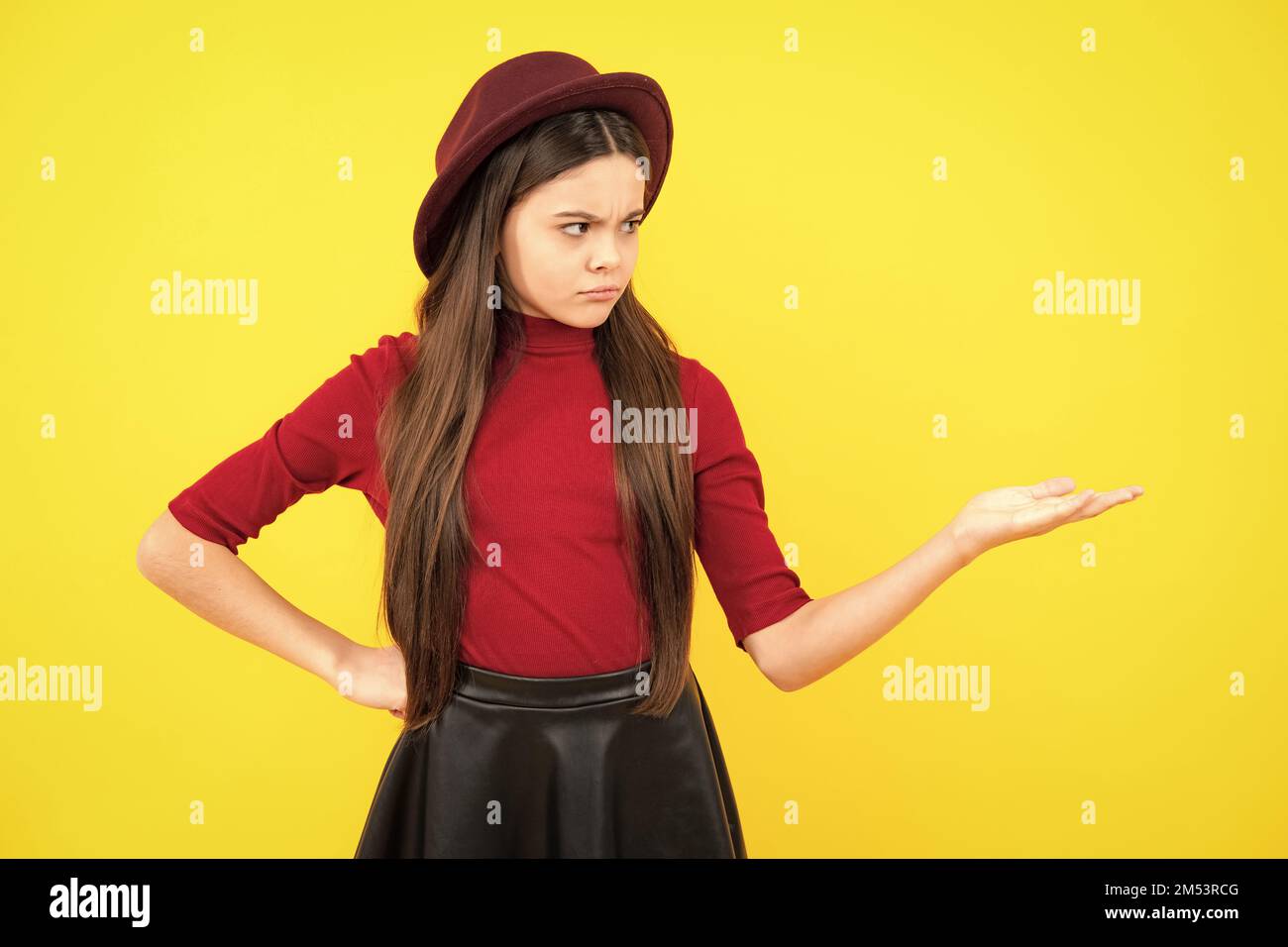 Angry kid girl showing hand hi-res stock photography and images - Alamy