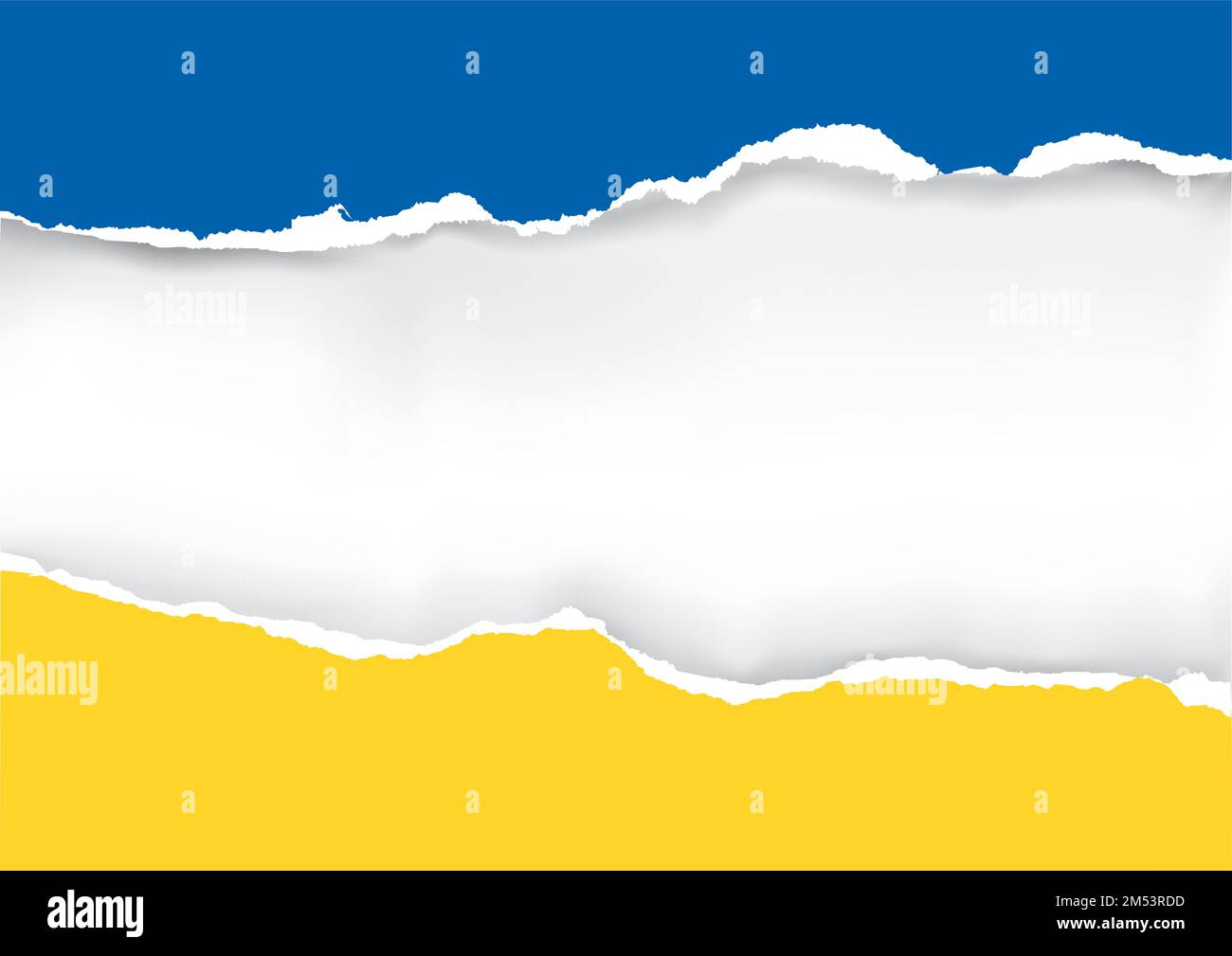 Ripped paper background with Ukrainian flag colors. llustration of torn ...