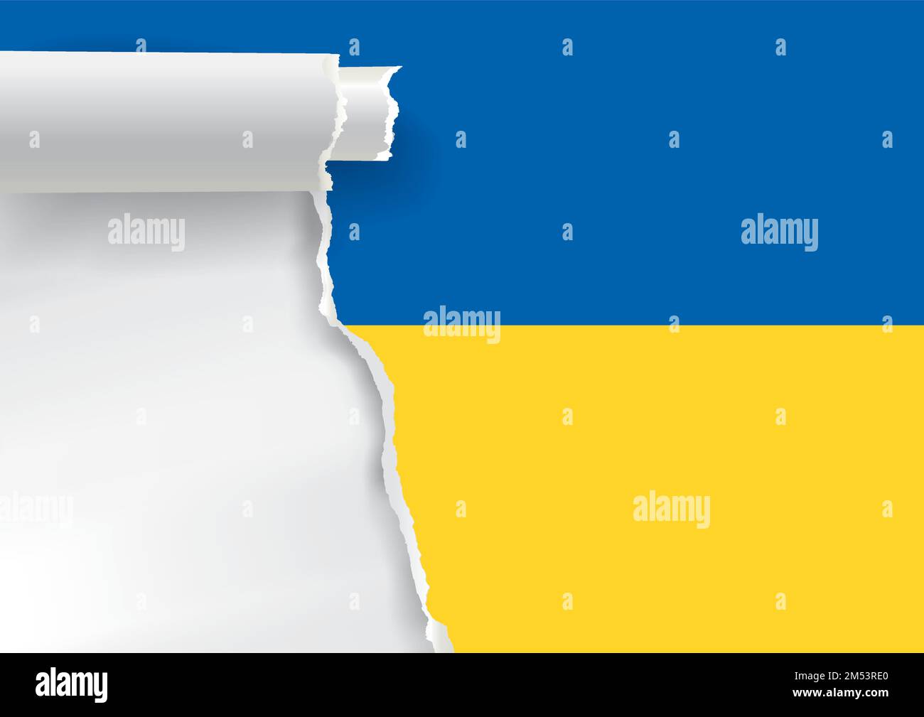 Ripped paper background with Ukrainian flag colors. Illustration of ...