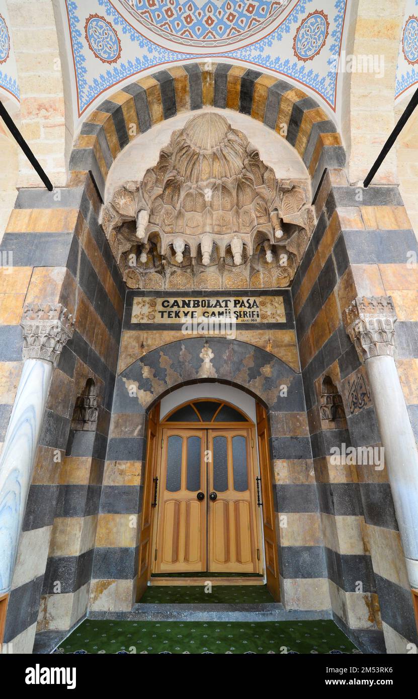 Can Polat Pasha Mosque, located in Kilis, Turkey, was built in 1553 by ...