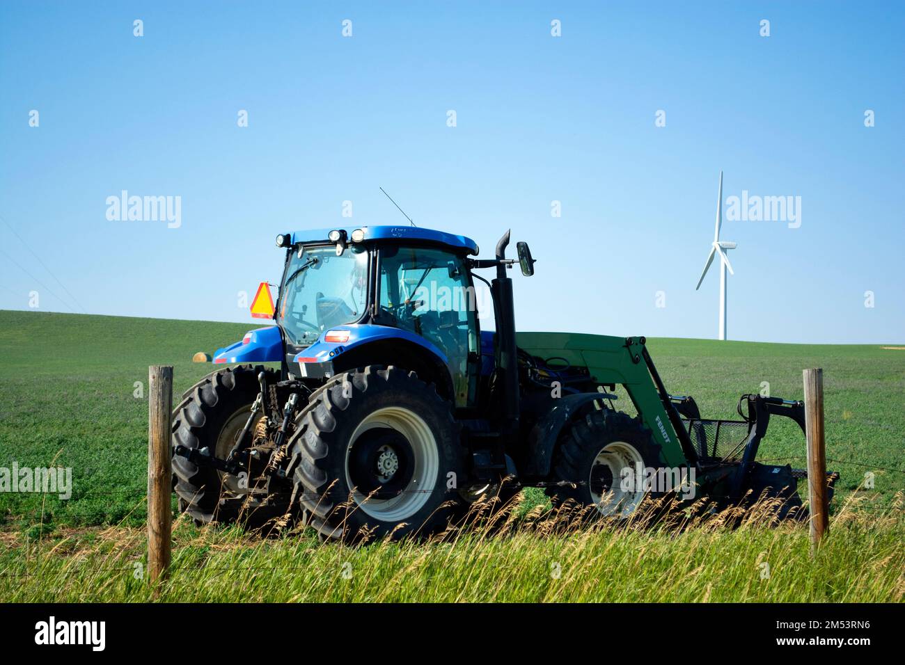 Farm tractor with wind turbine providing wind generated energy ...