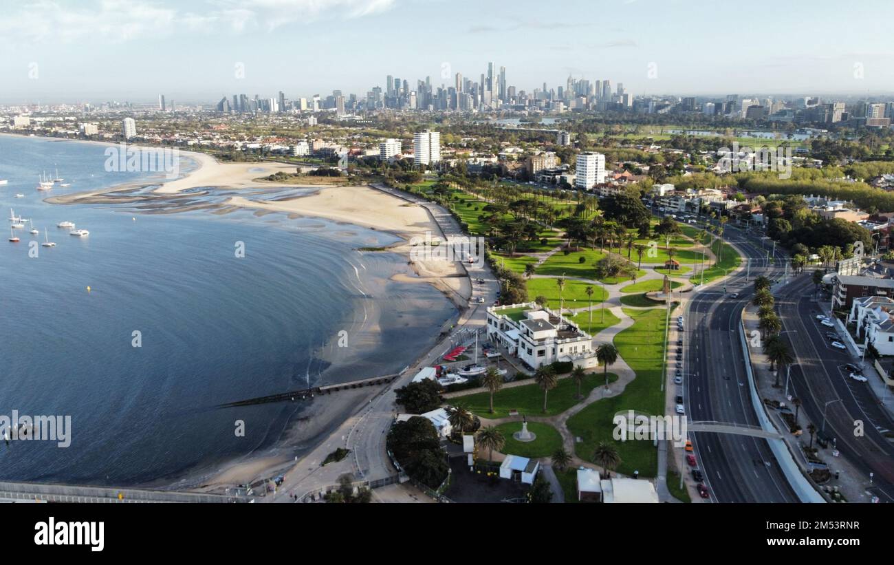 City of melbourne drone shot hi-res stock photography and images - Alamy