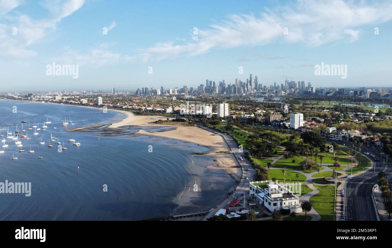 City of melbourne drone shot hi-res stock photography and images - Alamy