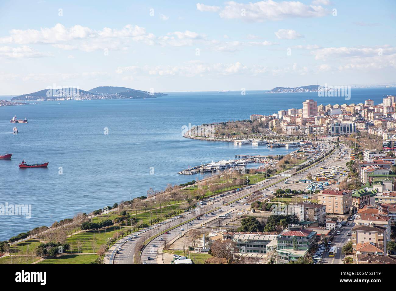 Istanbul Anatolian side coastline, islands and the Sea of Marmara ...