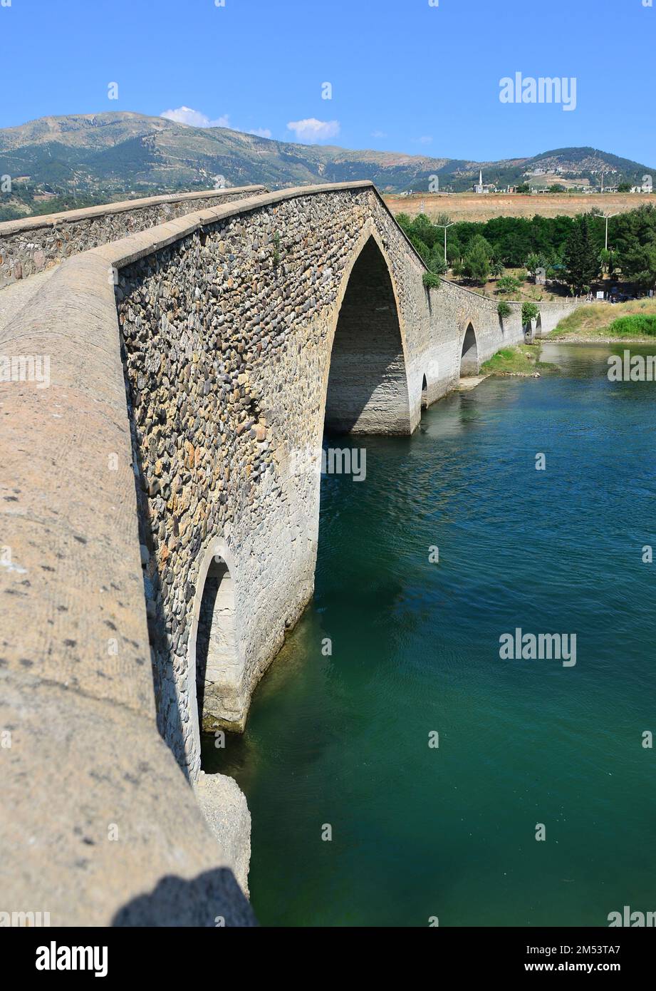 Ceyhan Bridge, located in Kahramanmaras, Turkey, was built in the 16th ...
