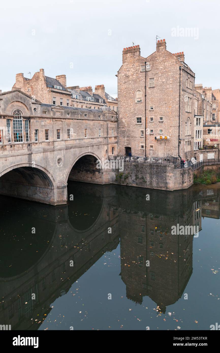 Bath, United Kingdom - November 1, 2017: Old town view with the 18th ...