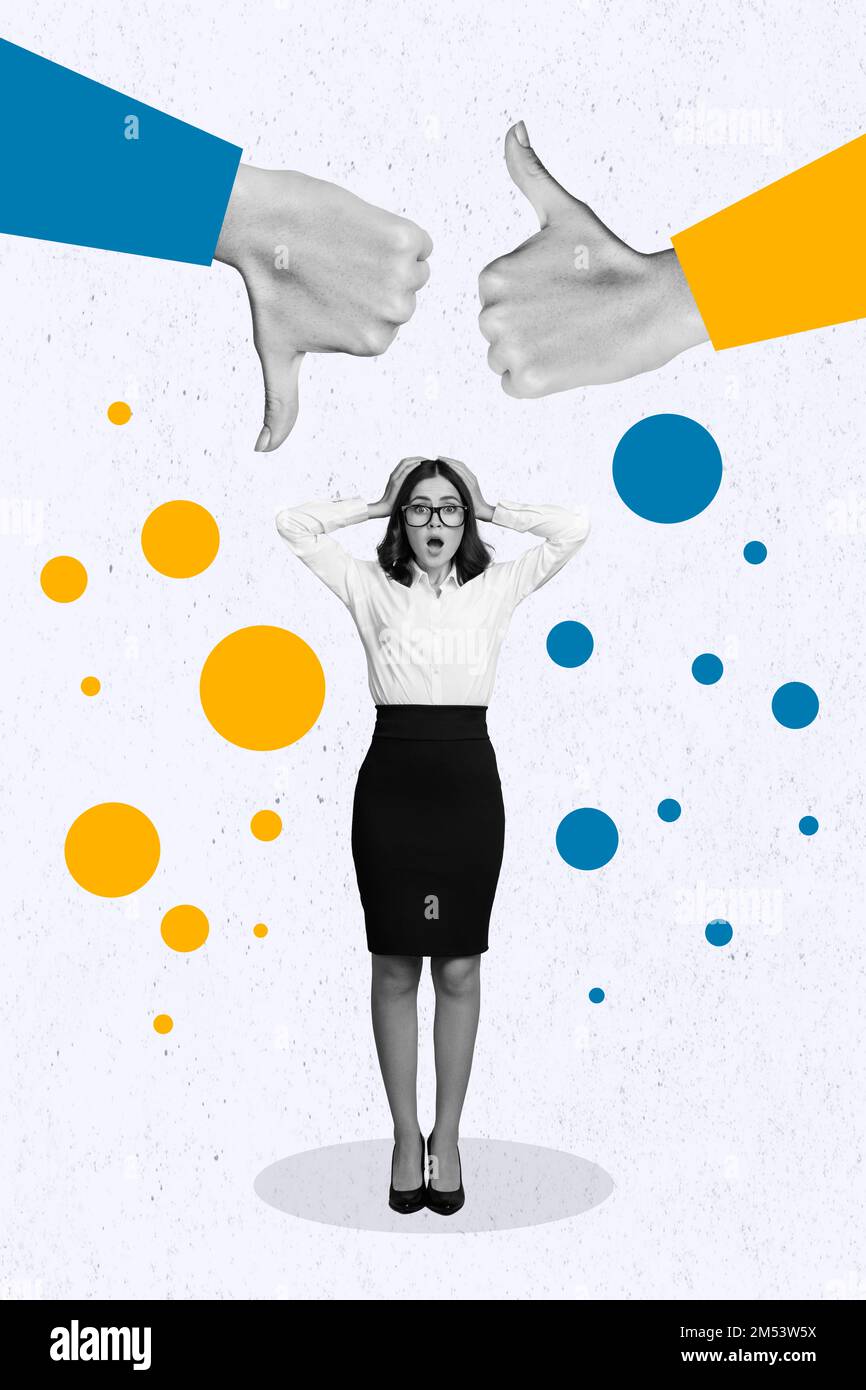 Creative photo 3d collage artwork poster picture of two big arm showing ...