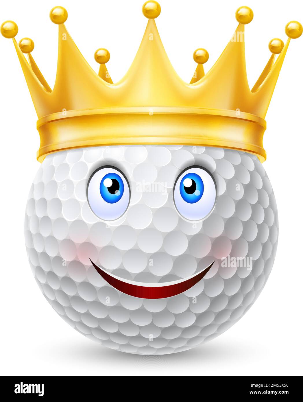 Golden crown on the golf ball with smiling face Stock Vector Image ...