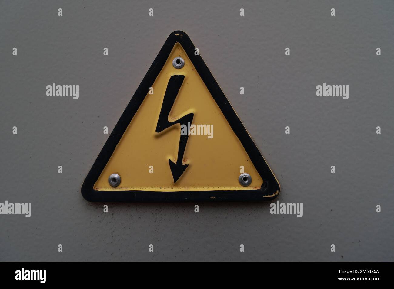 warning sign, danger of electricity Stock Photo - Alamy