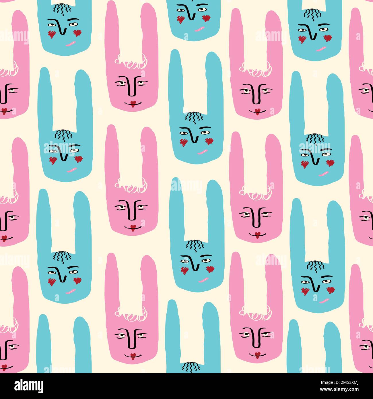 Funky rabbit with a lovely face pattern. Freaky comic rabbit face ...