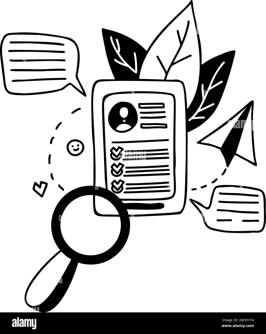 Job search. Consideration of resume, candidates document and online ...