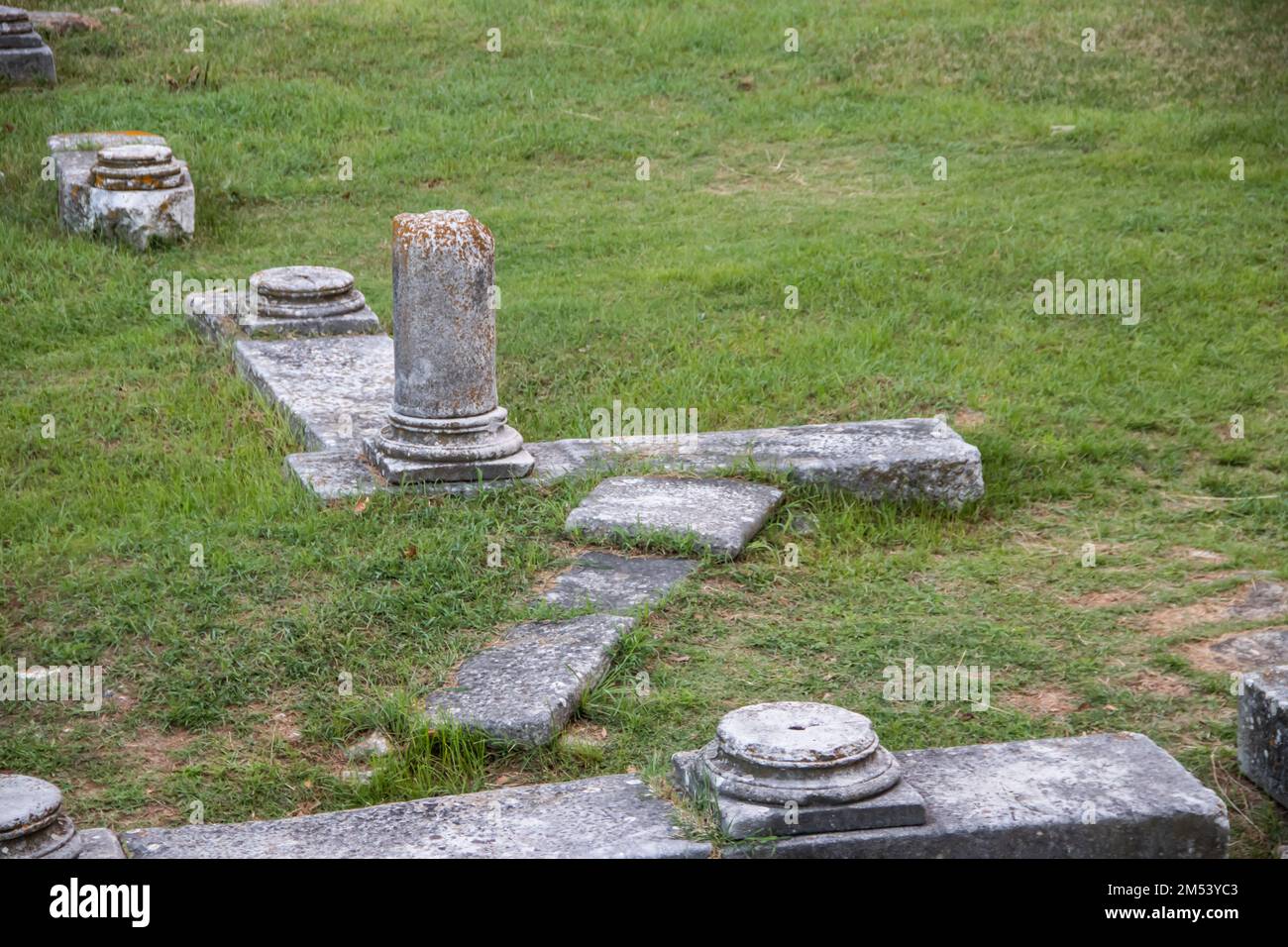 Ancient Greek agora, archeological site in Limenas, Thasos island in ...