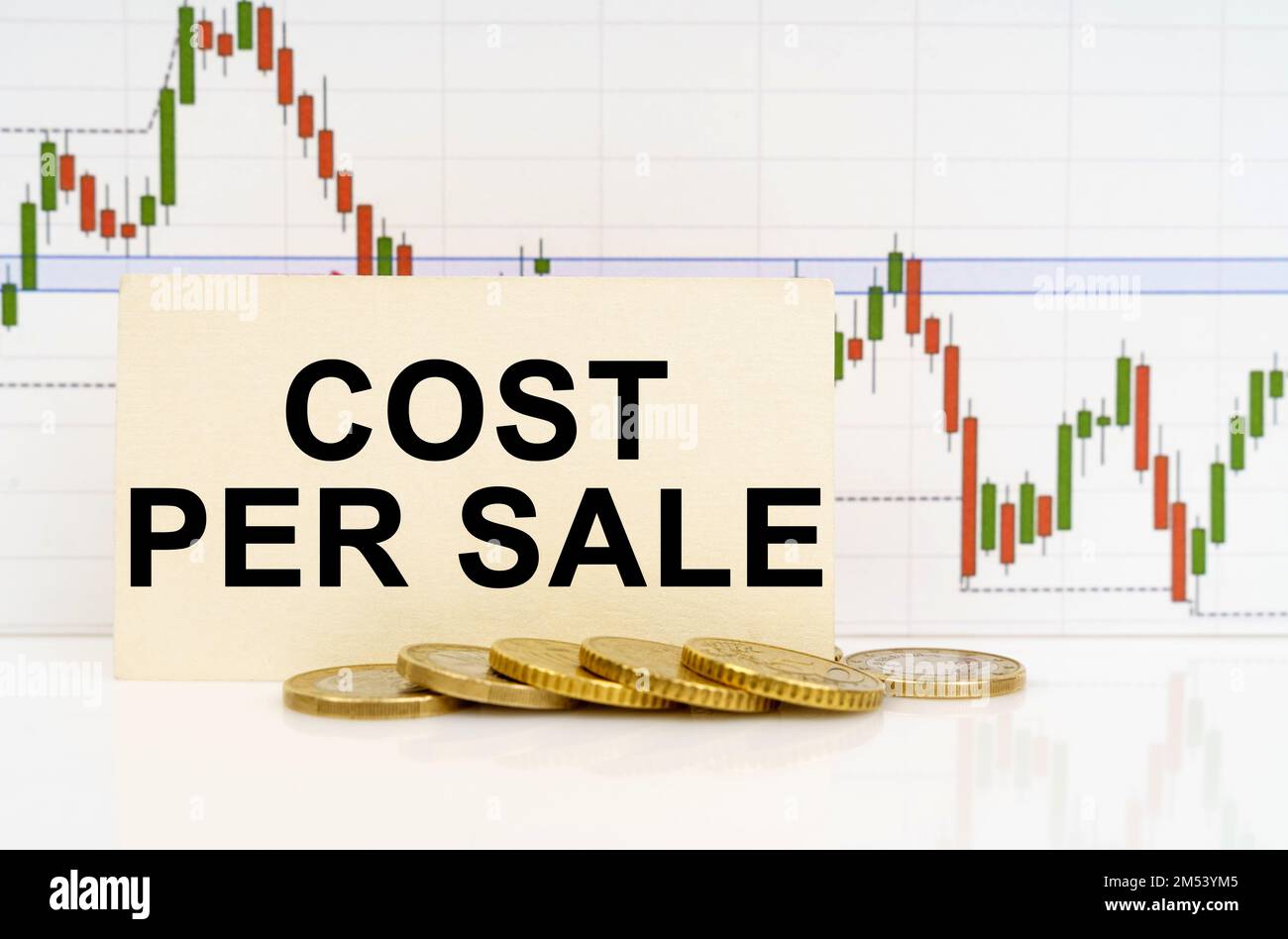 Business concept. Against the background of the quotes chart, a ...