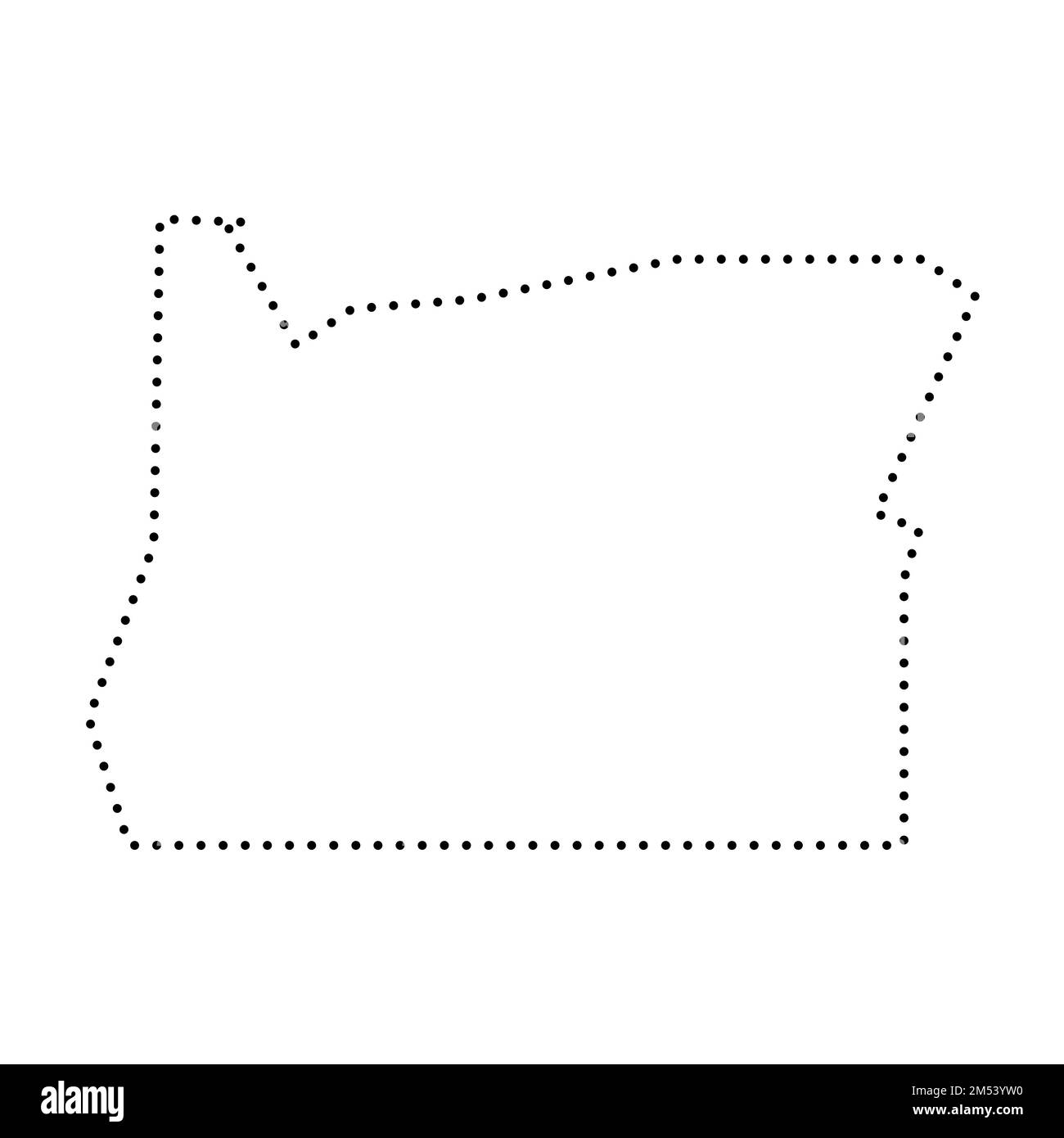 Oregon state of United States of America, USA. Simplified thick black ...