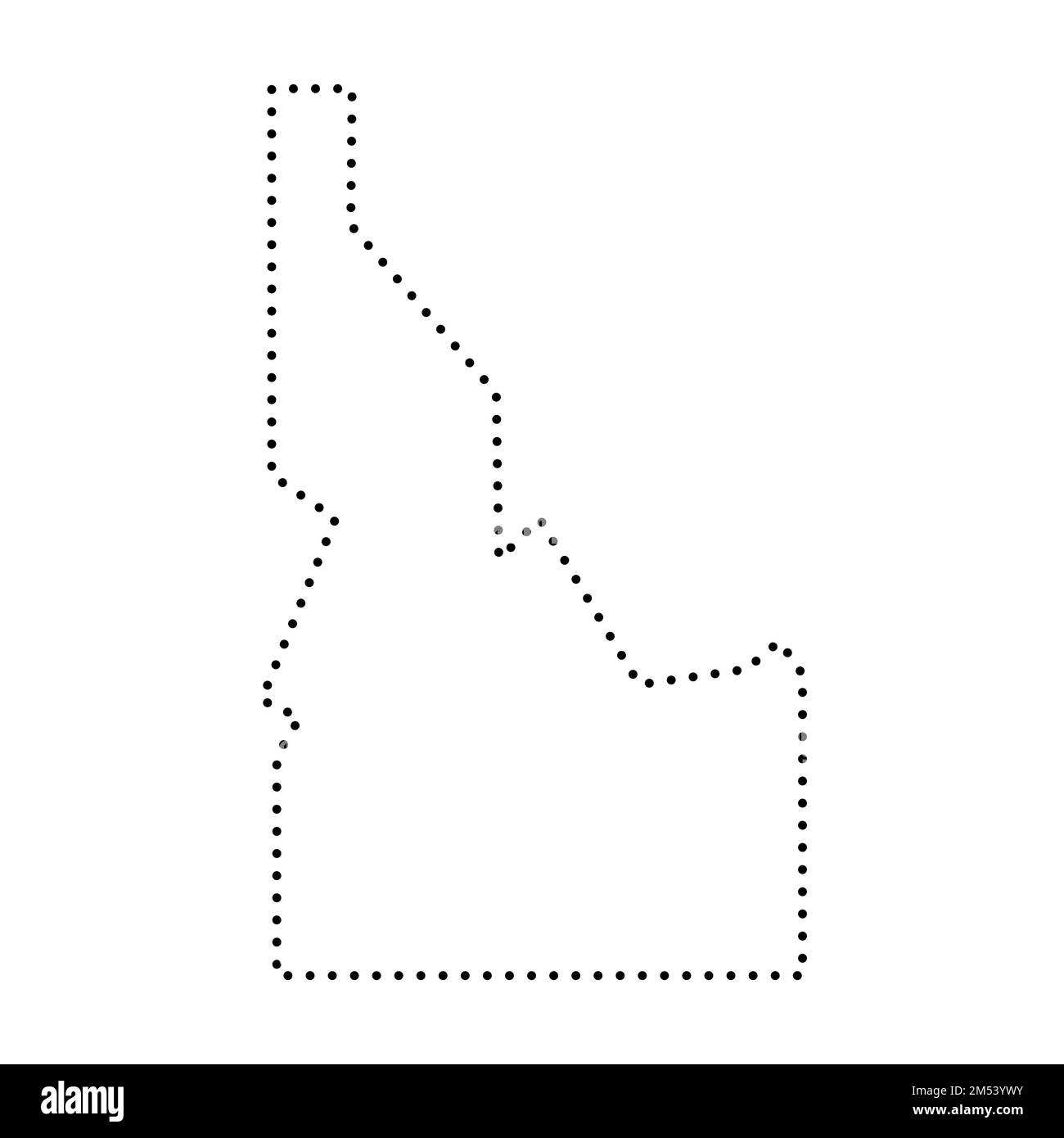 Idaho state of United States of America, USA. Simplified thick black ...