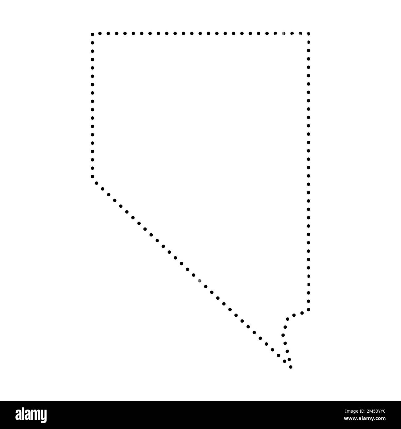 Nevada state of United States of America, USA. Simplified thick black ...