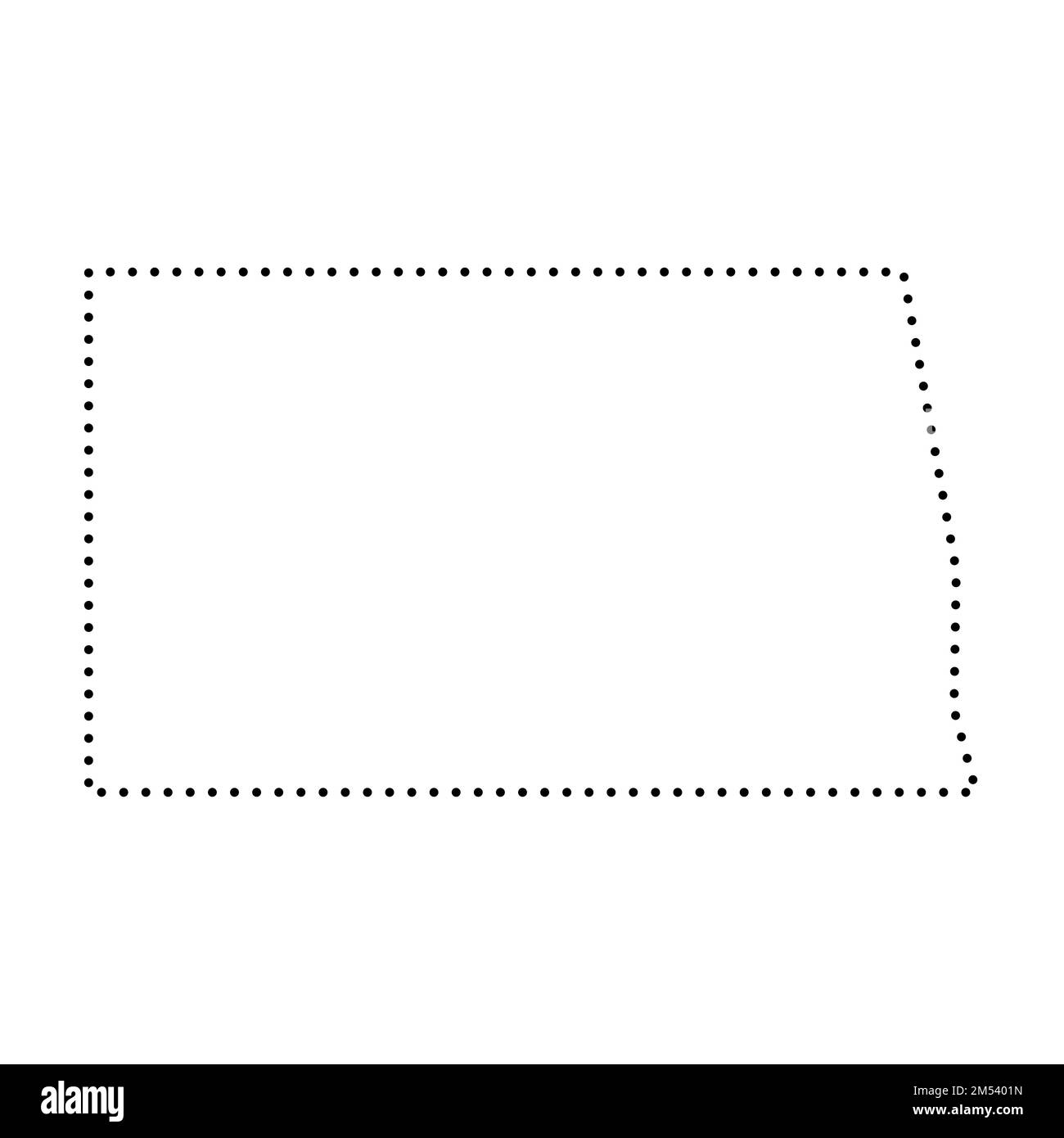 North Dakota State Of United States Of America Usa Simplified Thick Black Outline Map Simple
