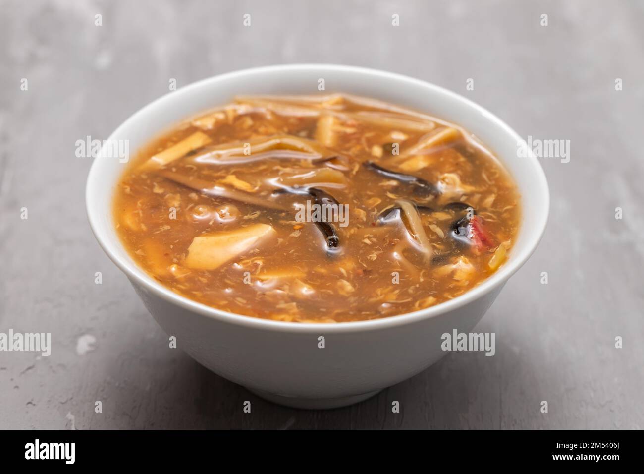 Traditional Japanese hot and sour soup cooked. Asian cuisine Stock ...