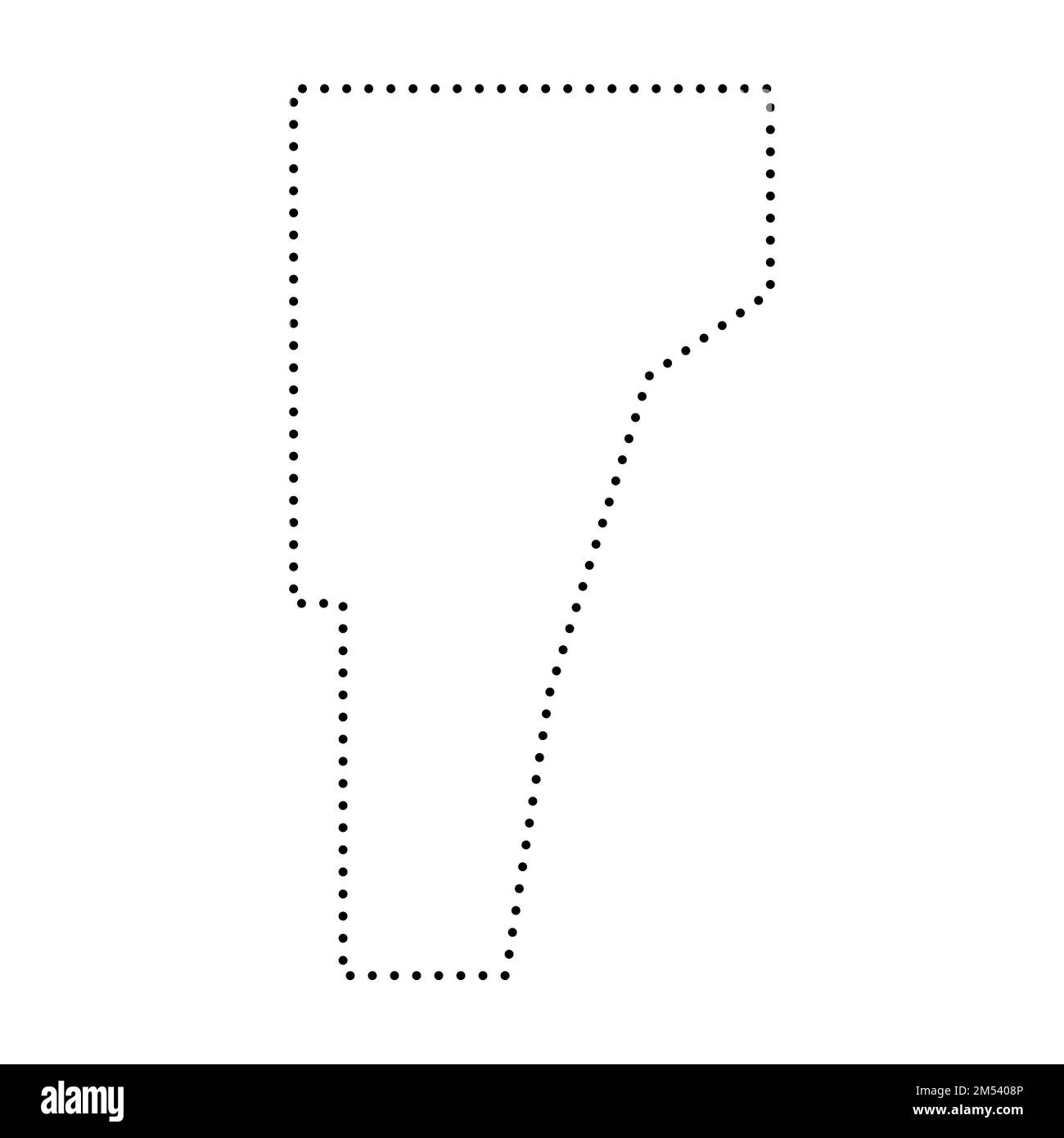 Vermont state of United States of America, USA. Simplified thick black ...