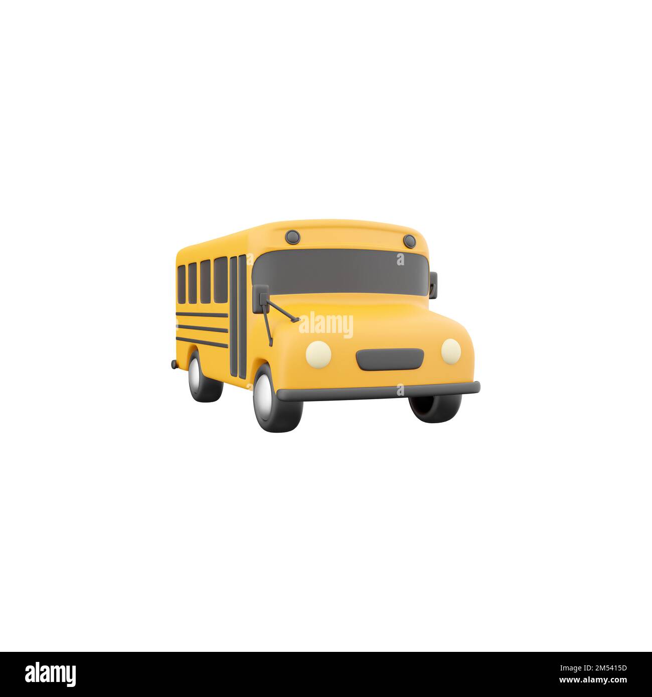 3d render of yellow School bus icon, back to school concept. 3D render ...