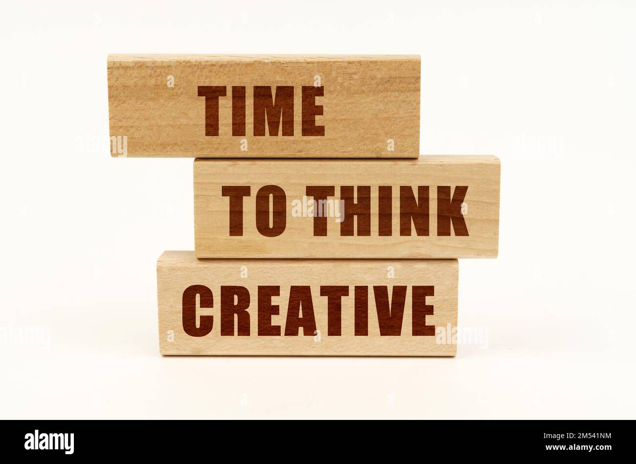 Time think wooden blocks hi-res stock photography and images - Alamy