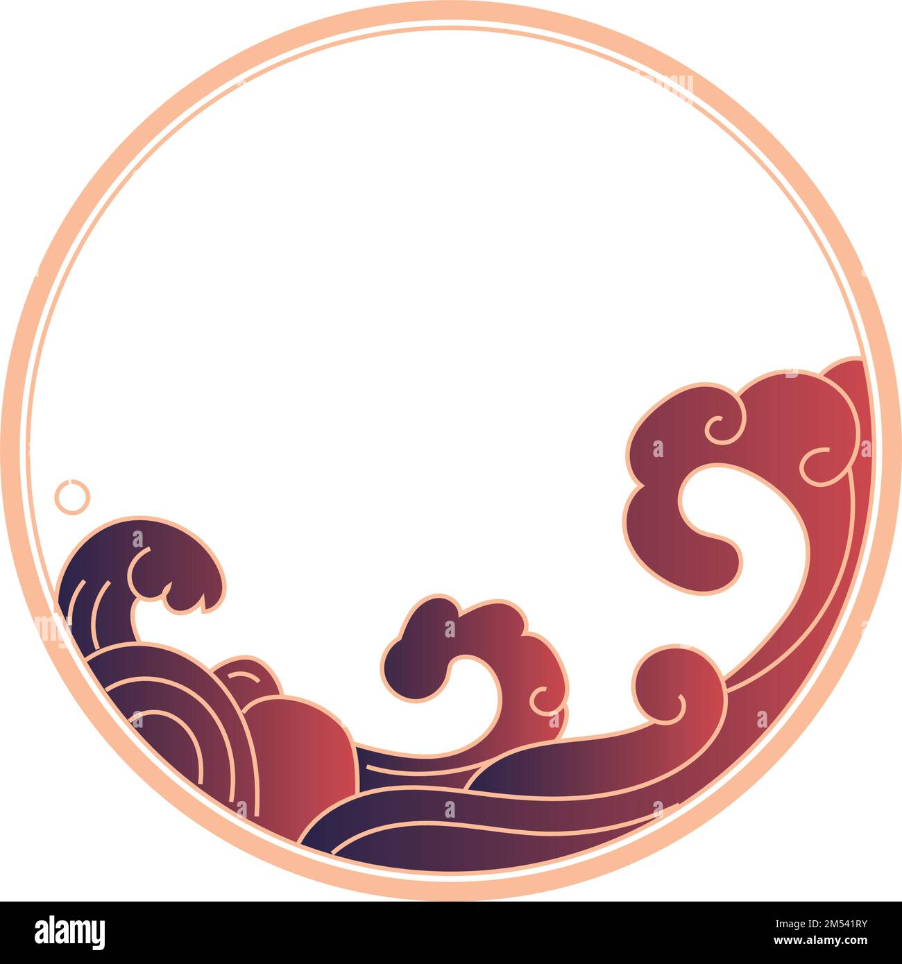 A vector of a vintage circle with waves - perfect for background Stock ...