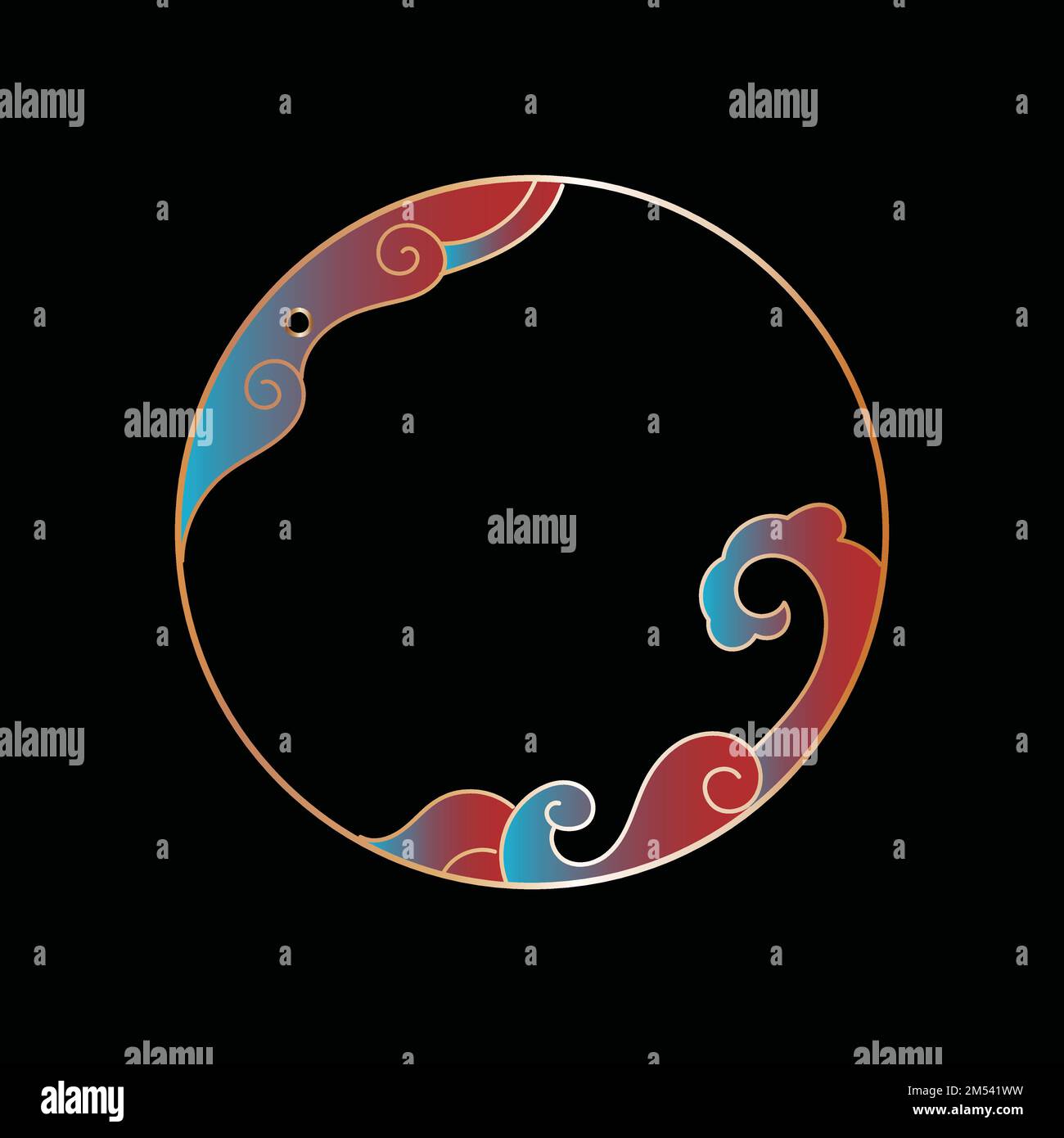 A vector of a vintage circle with waves - perfect for background Stock ...