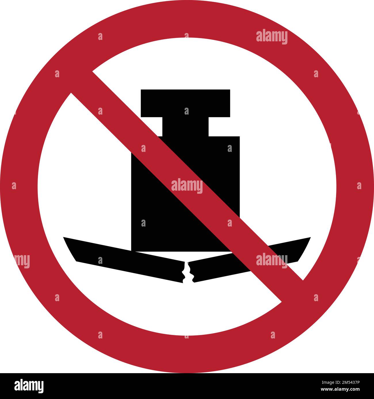 No heavy load, do not place heavy objects on surface, prohibition sign ...