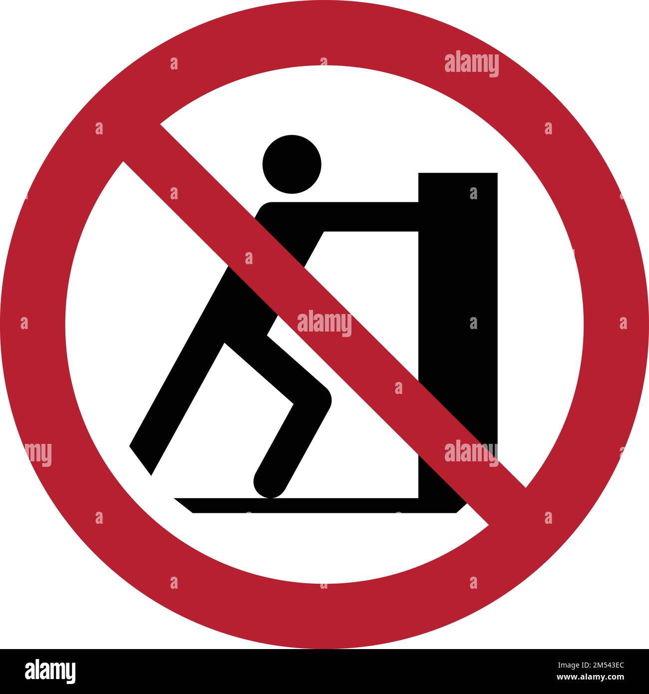 ISO 7010 P017 – No pushing. Do not push, prohibition sign. No pushing ...