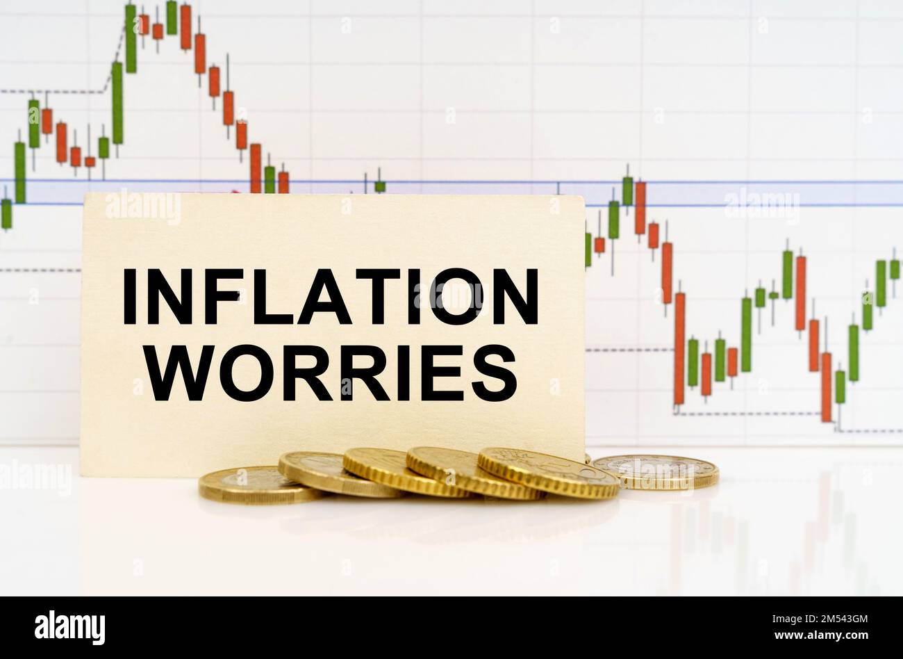 Business concept. Against the background of the quotes chart, a ...