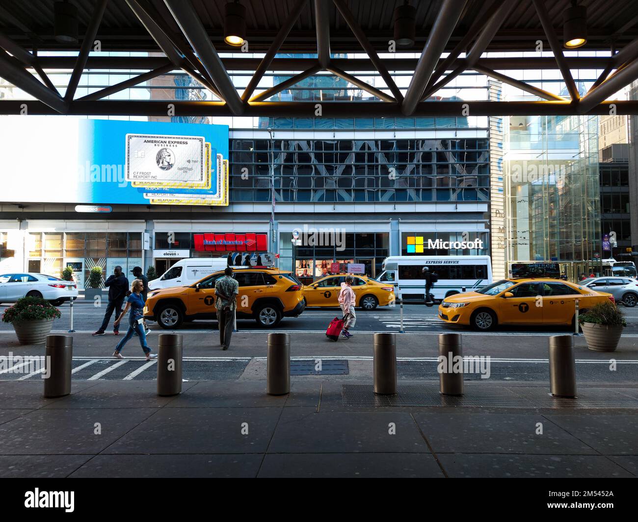 A scenic shot of a busy day at Port Authority Bus Terminal, W 42nd ...