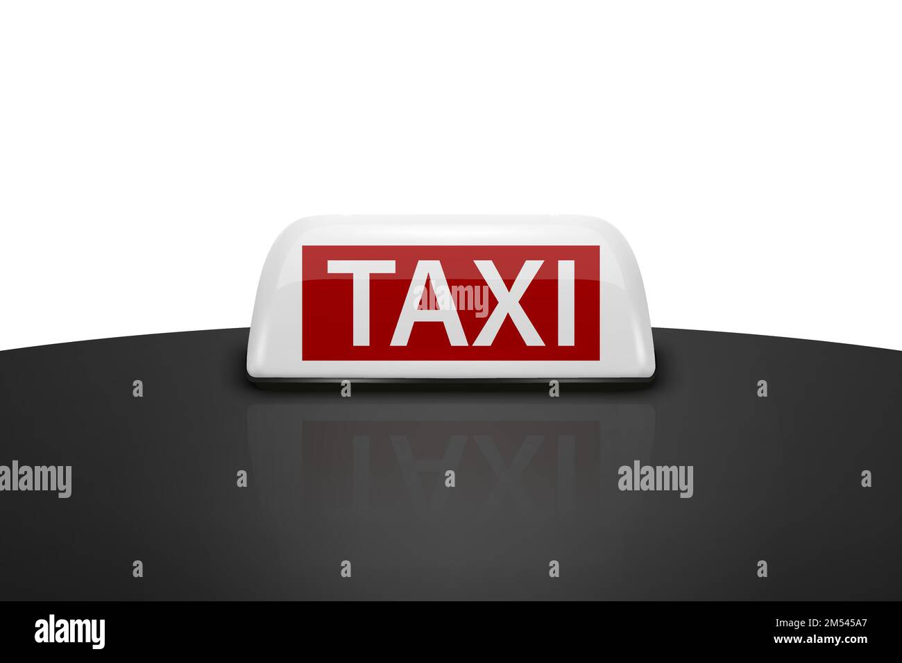 Vector 3d Realistic White and Red Taxi Car Roof Sign Icon Closeup on ...