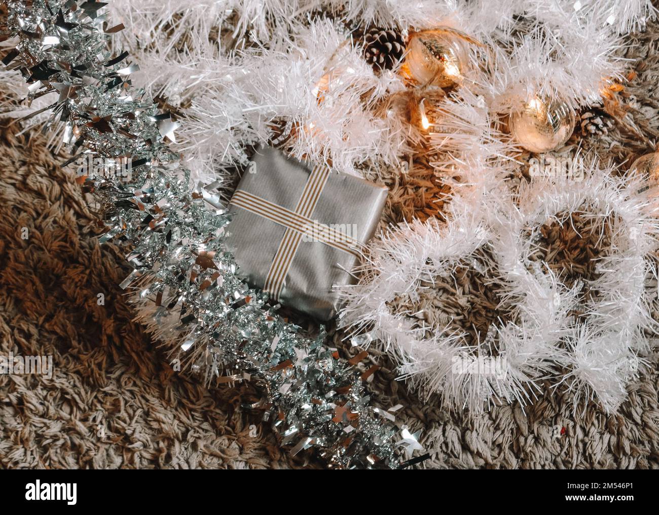 Wrapping a gift Stock Photo - Alamy