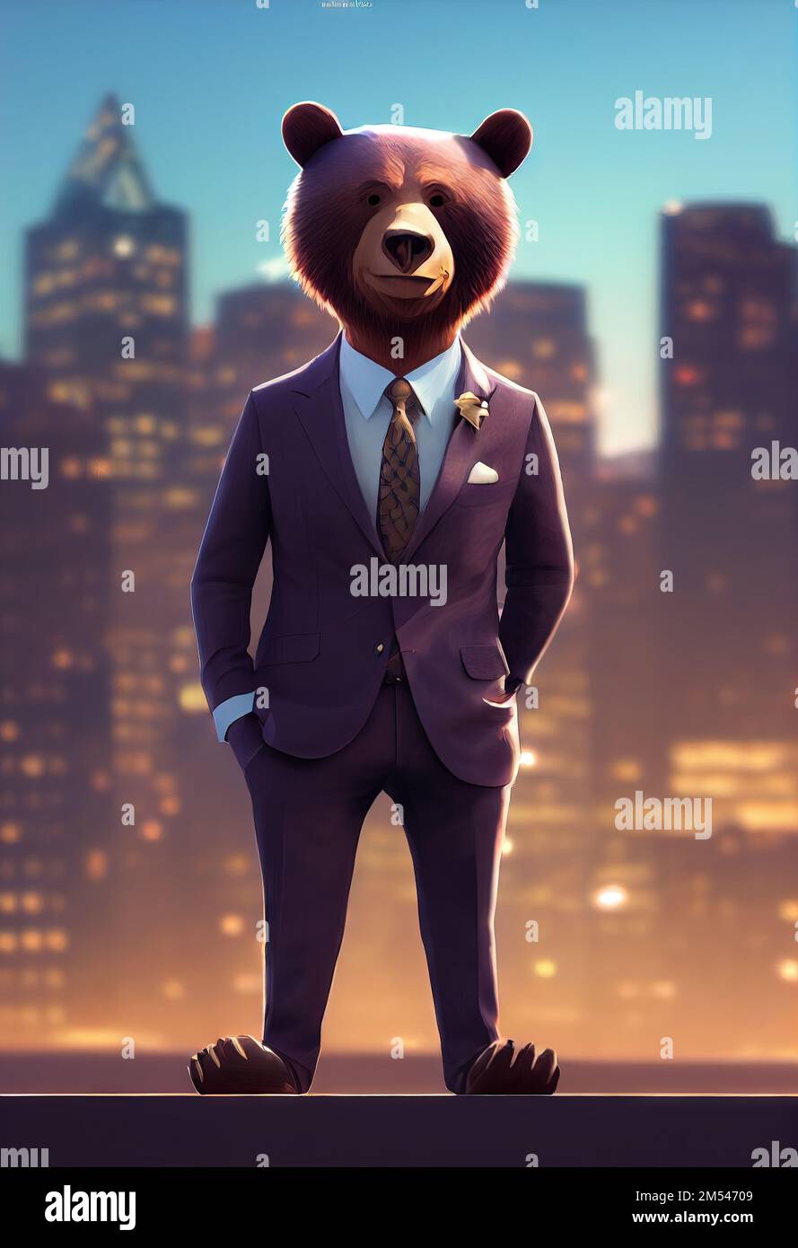 Wall street bear cartoon hi-res stock photography and images - Alamy