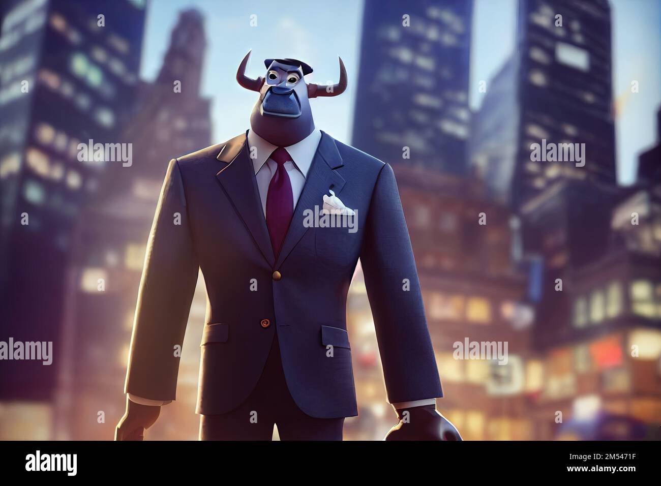 A Wall Street Bull representing a bull market when the stock values and ...