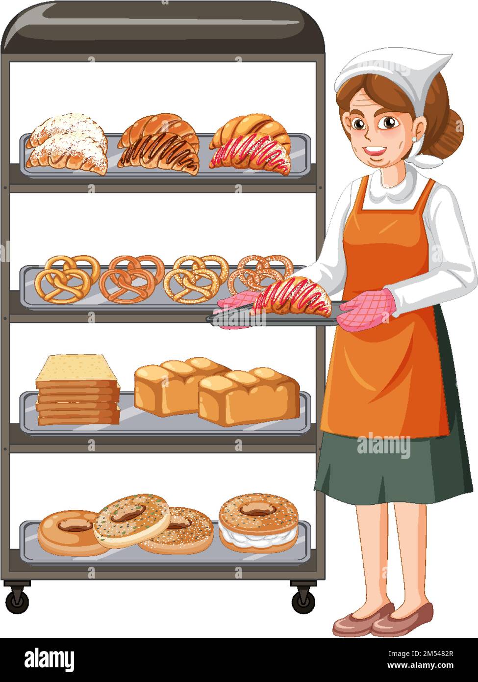 Bakery showcase with pastry products illustration Stock Vector Image ...
