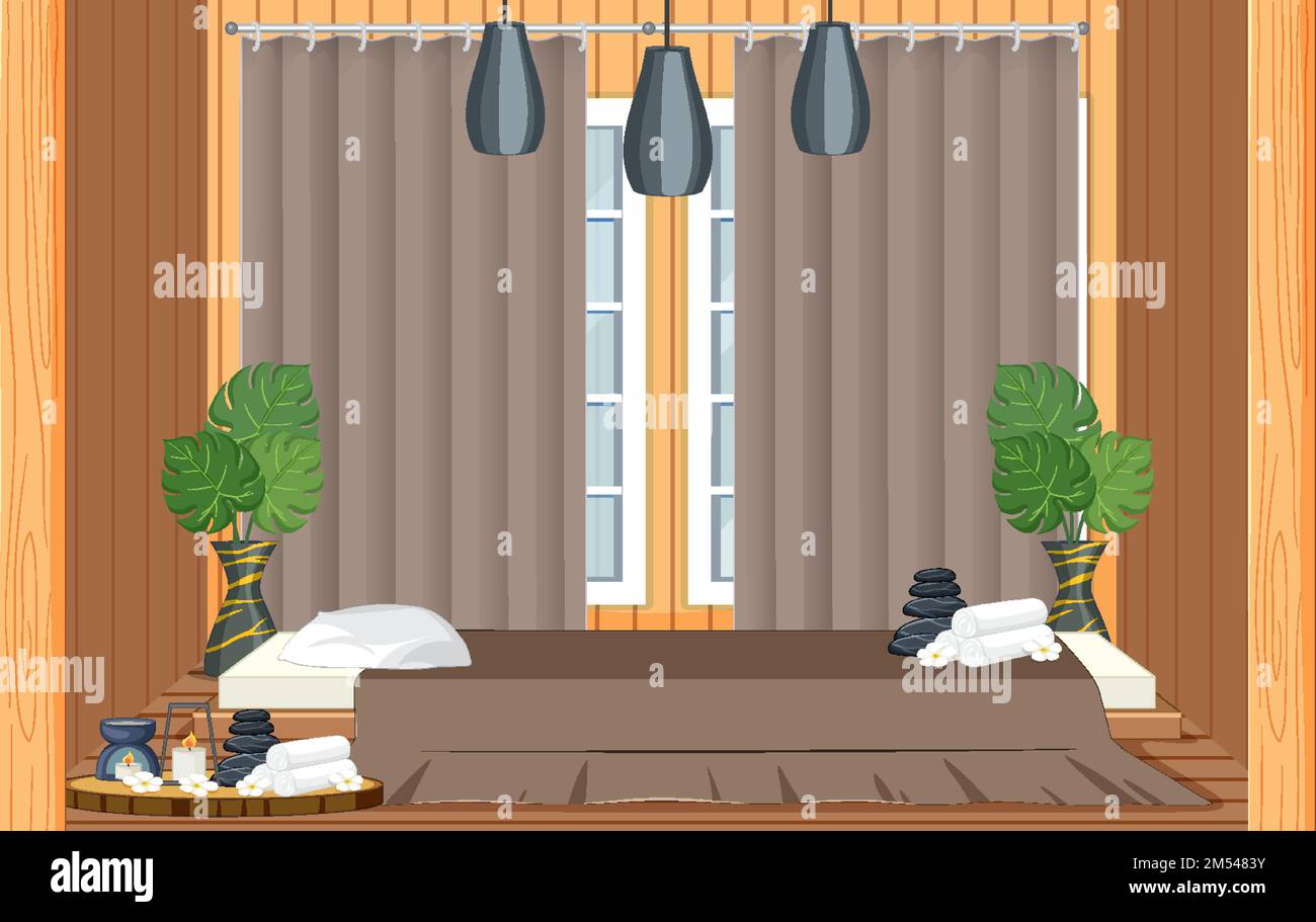 Interior Spa Room Scene illustration Stock Vector Image & Art - Alamy